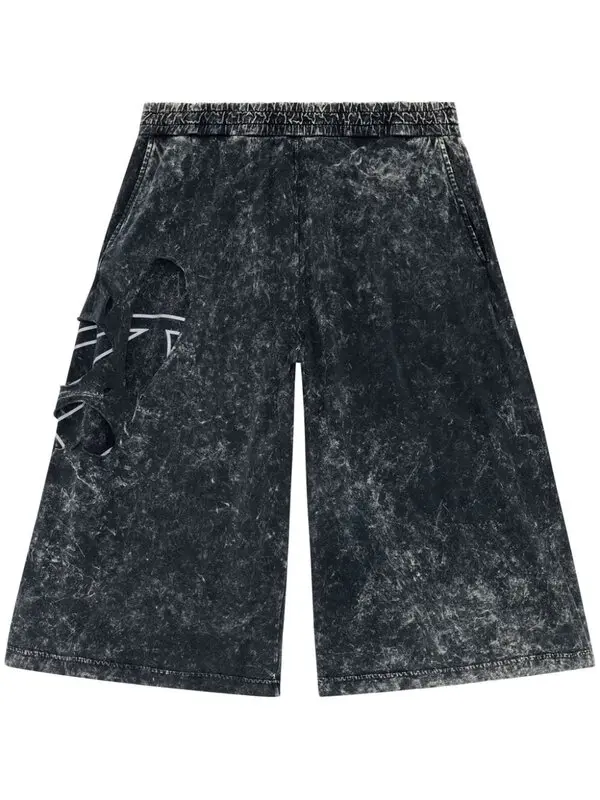 DIESEL Cropped Marbled Cotton Joggers