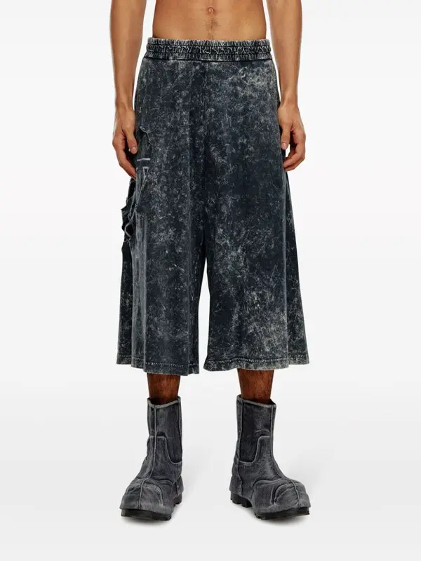 DIESEL Cropped Marbled Cotton Joggers