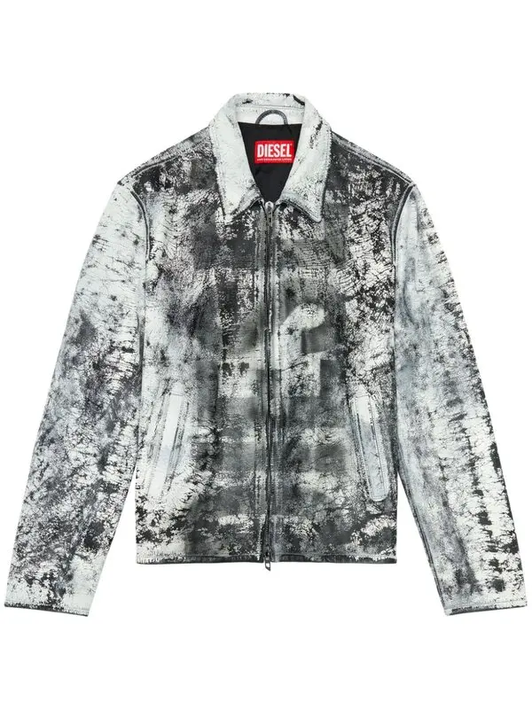 DIESEL L-pylon-a Leather Jacket