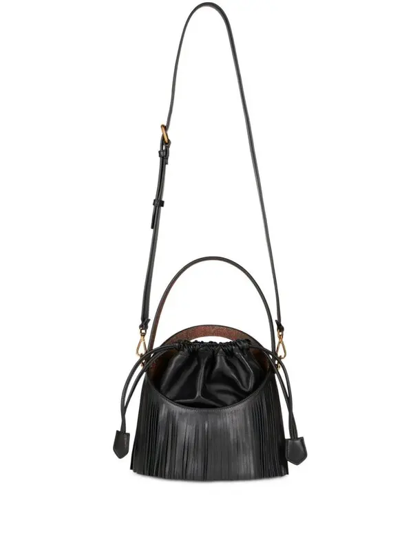Etro Medium Saturno Fringed Bucket Bag