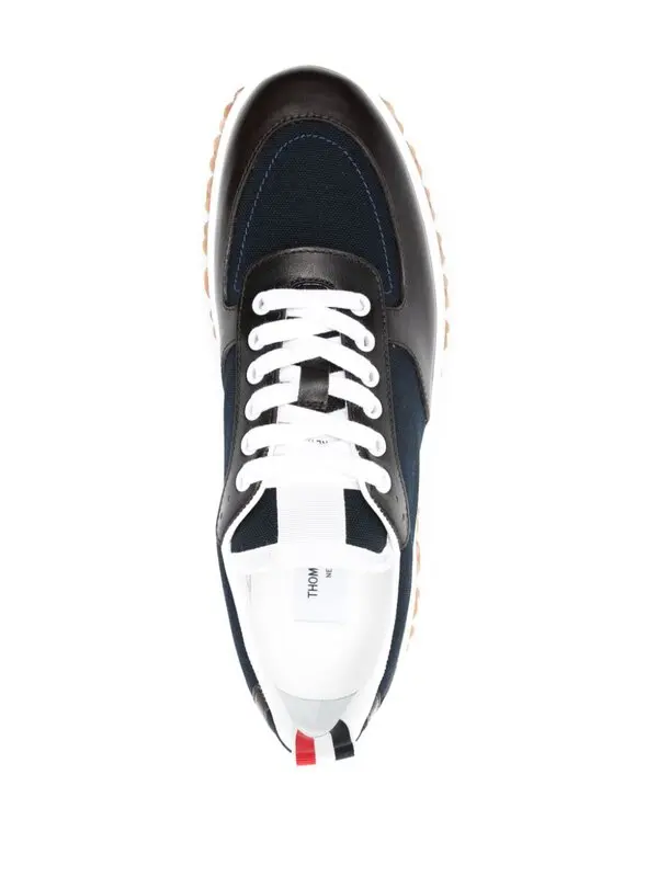 Thom Browne Letterman Panelled Sneakers - Blue