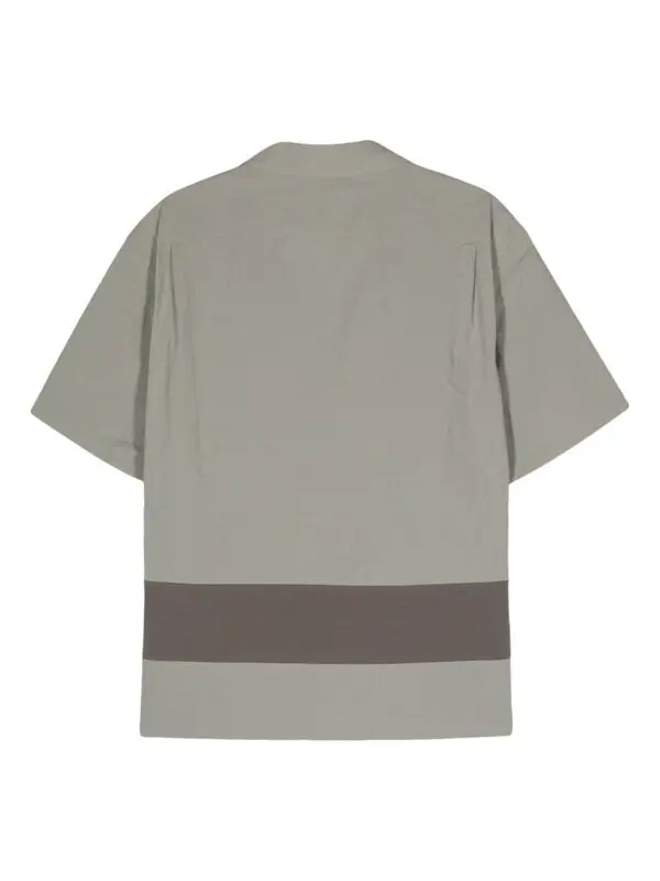 CRAIG GREEN Stripe-detail Poplin Cotton Shirt - Grey