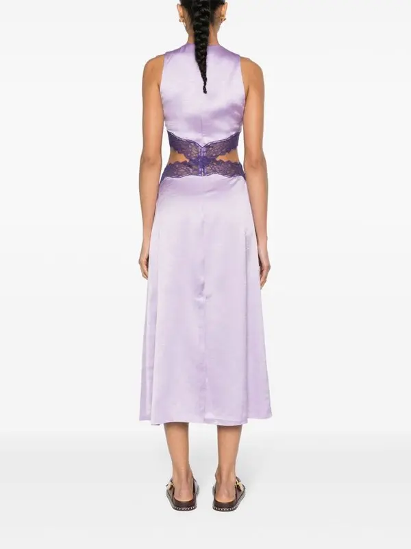 knee length dresses for ladies LINDSAY HALTER NECK MIDI DRESS-LILAC – Lucca Couture