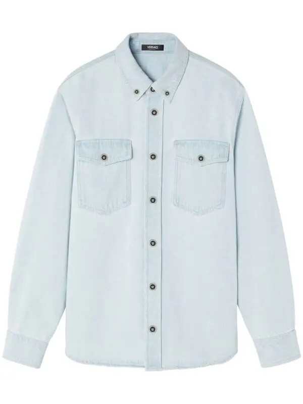 Versace Medusa-buttoned Denim Shirt