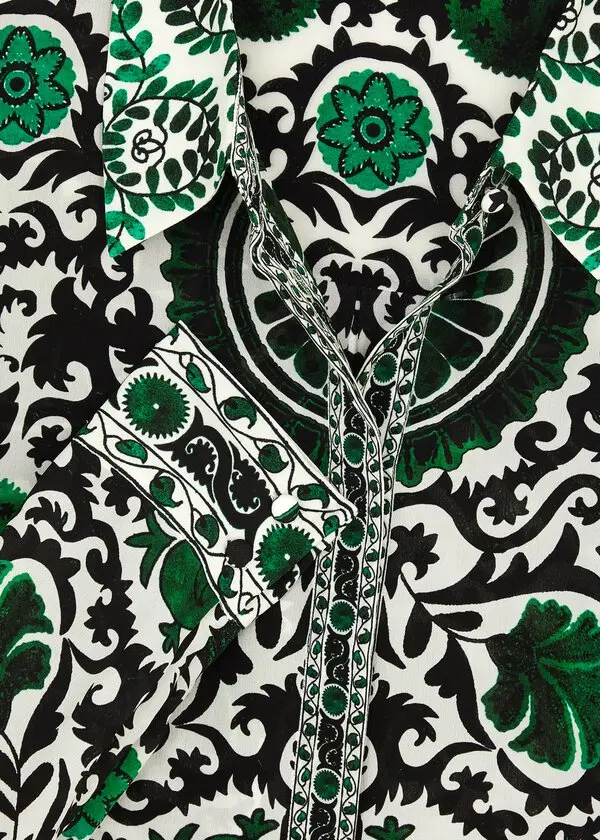 Alice + Olivia Willa Monarch Printed Silk Shirt
