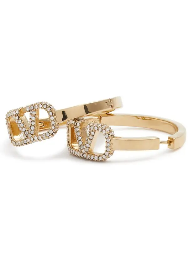 Valentino Garavani Vlogo Crystal-embellished Hoop Earrings