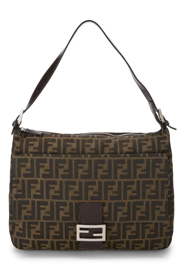 Fendi Zucca Canvas Shoulder Bag - Brown