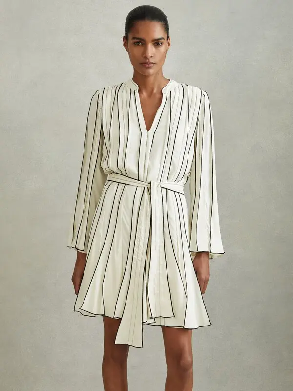 Reiss Orla Contrast Trim Mini Dress In Ivory - 66% Off | Editorialist