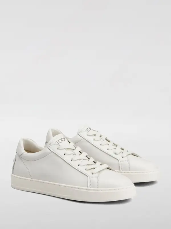 TOD'S Smooth Calfskin Lace-up Low-top Sneakers With Gommino Heel Detail