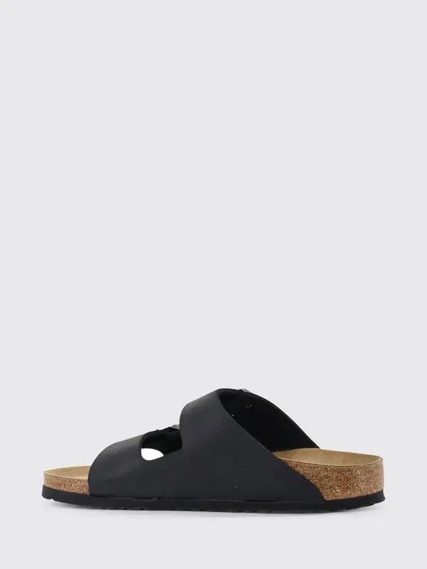 BIRKENSTOCK Arizona Oiled Leather Double Strap Sandals - Black