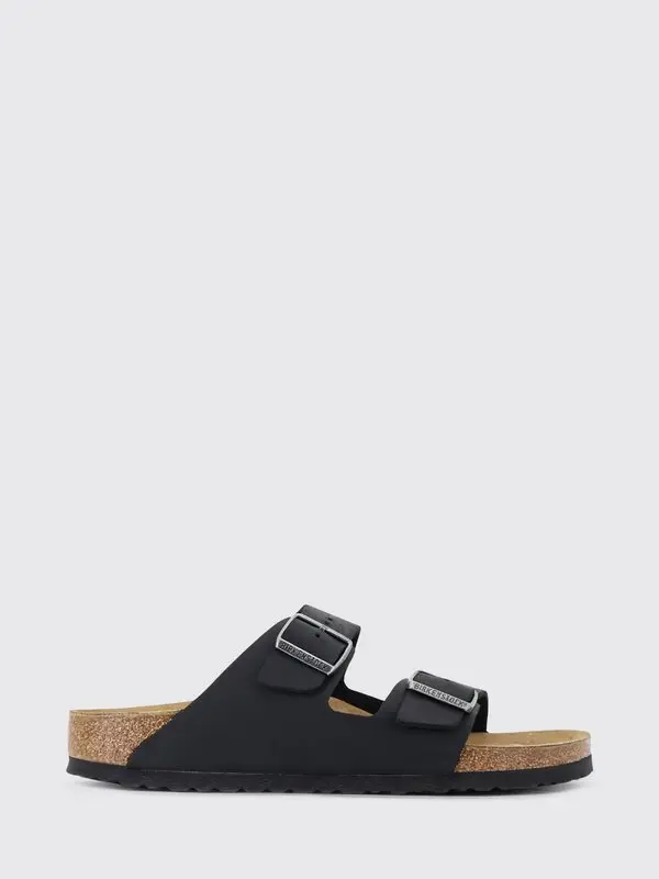 BIRKENSTOCK Arizona Oiled Leather Double Strap Sandals - Black
