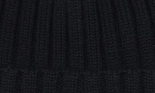 Moncler Ribbed Virgin Wool Beanie - Black