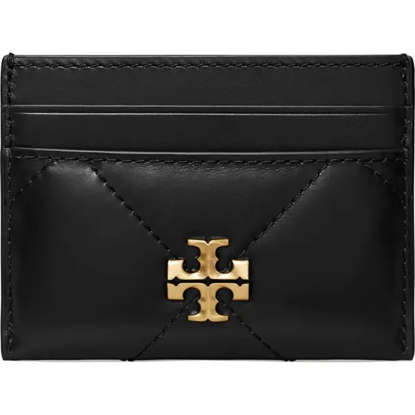 Tory Burch Kira Diamond Quilted Leather Card Case - Black
