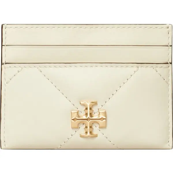 Tory Burch Kira Diamond Quilted Leather Card Case - Warm White