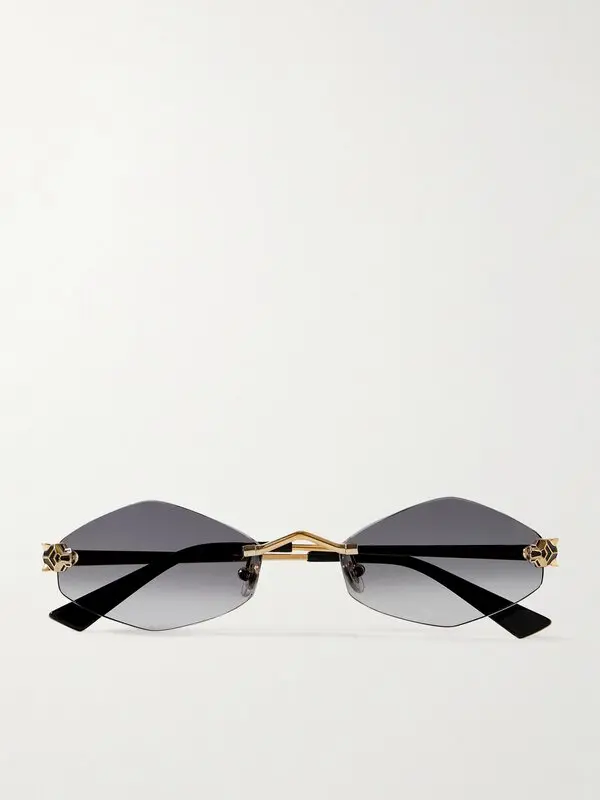 CARTIER Panthère Hexagon-frame Sunglasses - Gold
