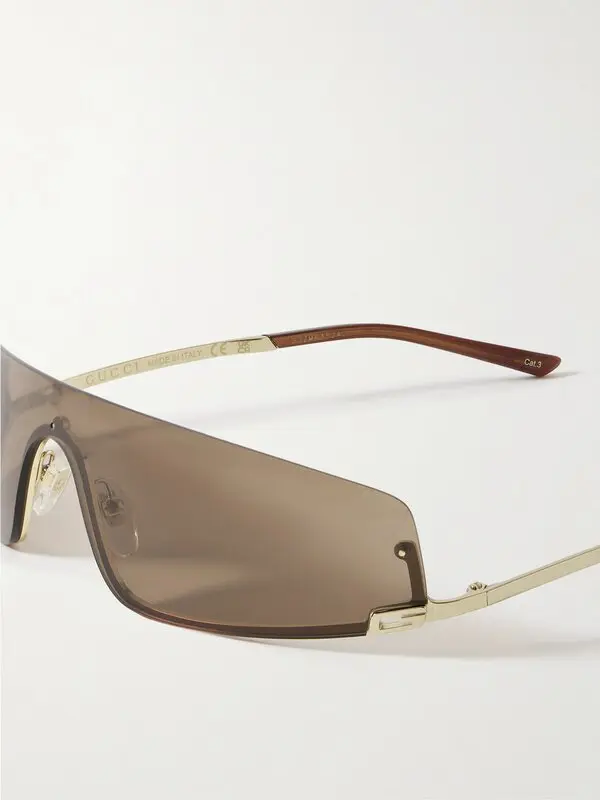 Gucci Rimless Rectangle Sunglasses In Gold - 50% Off | Editorialist