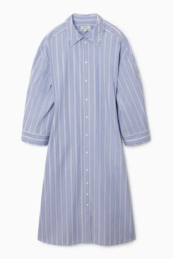 cos blue cotton dress COS Navy Blue Cotton Cut-out Midi Dress UK 8 – Reliked main image 1