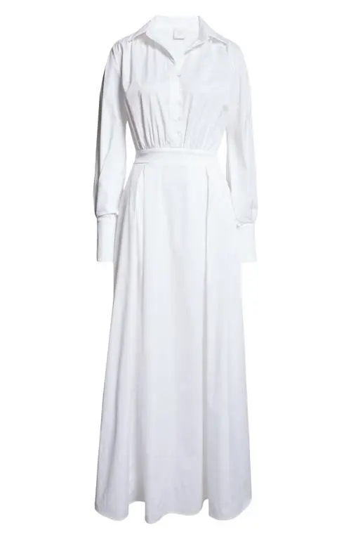 knee length dresses for ladies Destree Amoako Belted Cotton-poplin Maxi Dress - Women - White Dresses main image 1