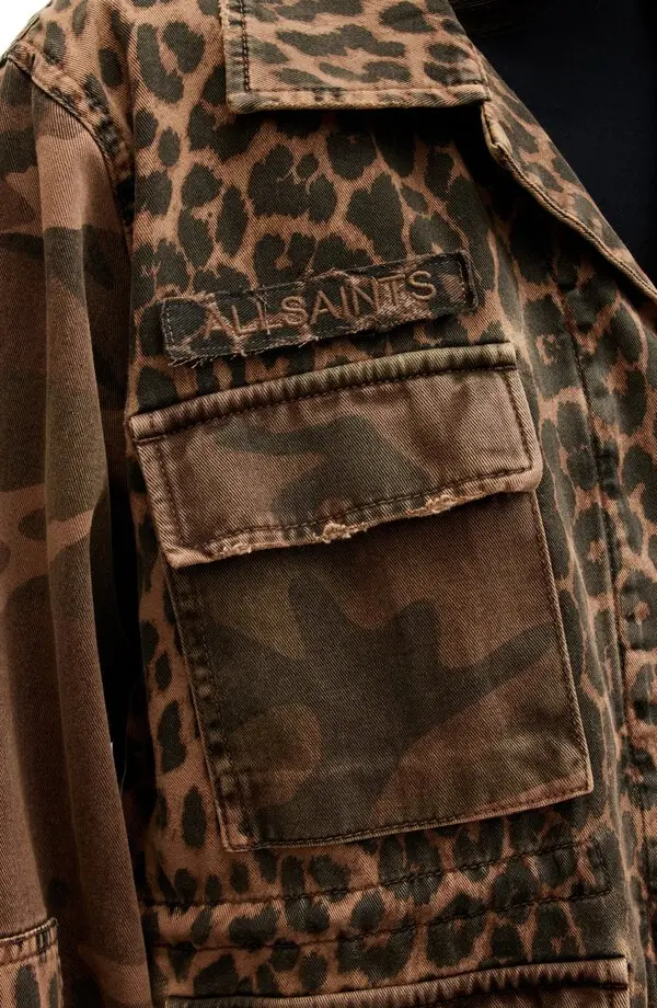 ALLSAINTS Finch Camo Leopard Mixed Print Cotton Jacket