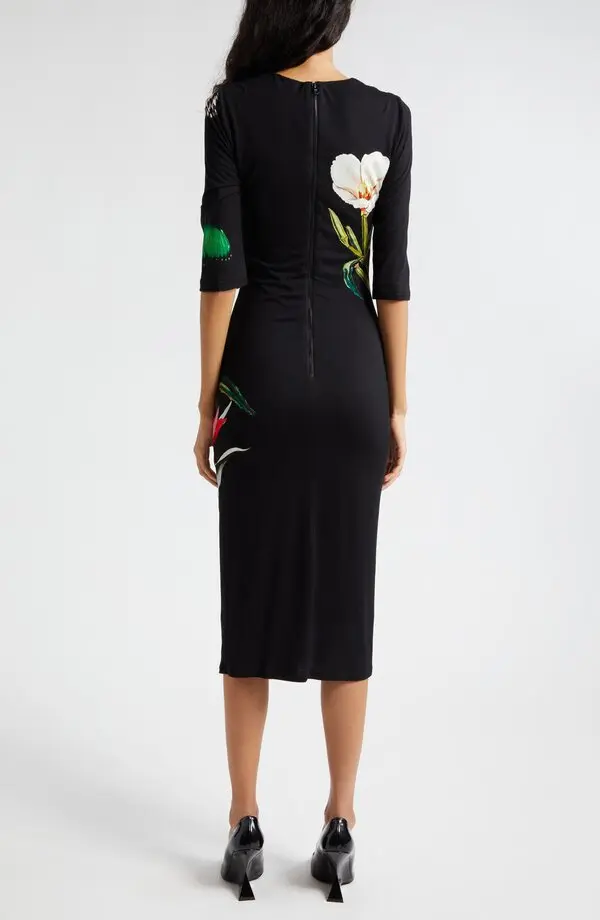 Alice + Olivia Delora Floral Midi Dress