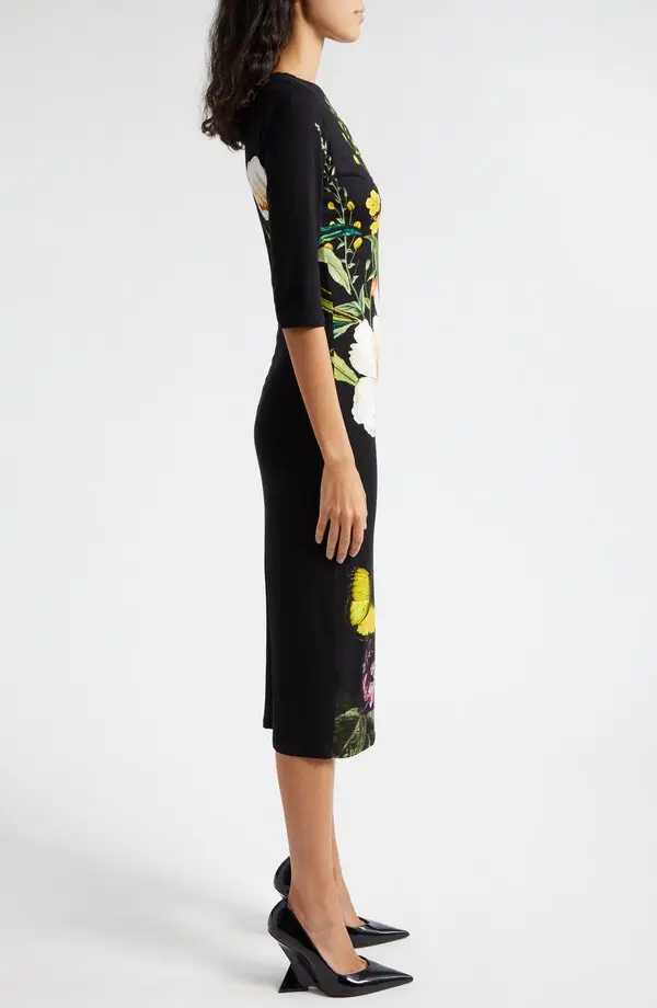 Alice + Olivia Delora Floral Midi Dress