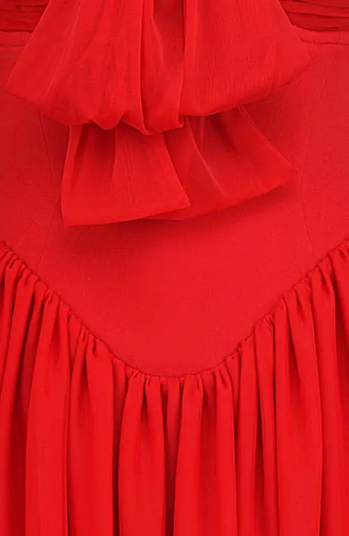 house of cb alana dress red House Of Cb Alana Strapless Long Sleeve Minidress in Red