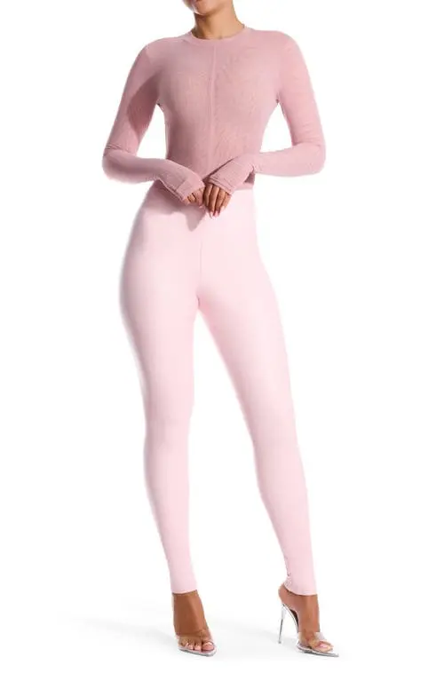 Naked Wardrobe Seamed Long-sleeve Bodysuit