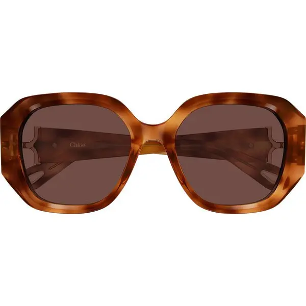 Chloé 56mm Square Sunglasses - Warm Havana