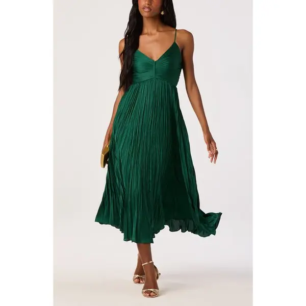 Astr The Label Maeve Midi Dress - Hunter Grn