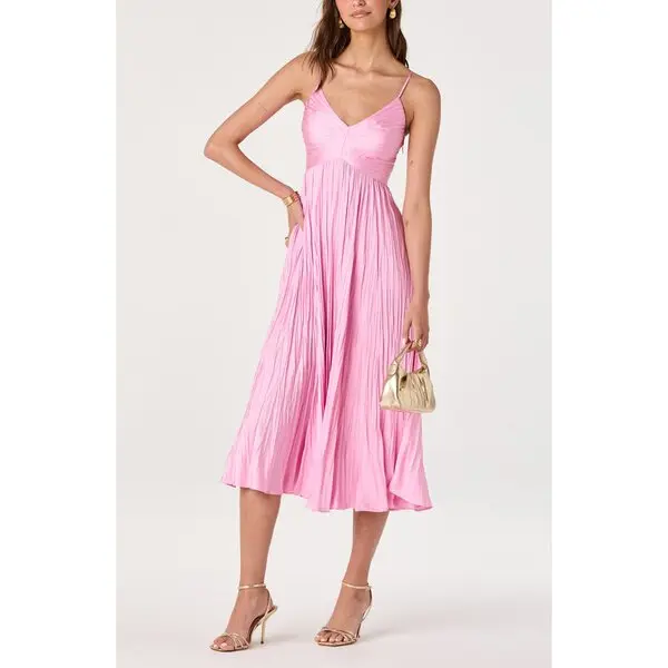 Astr The Label Maeve Midi Dress - Pink
