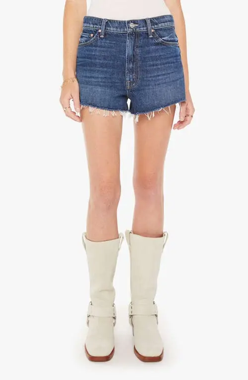 MOTHER The Dodger Frayed Hem Denim Shorts