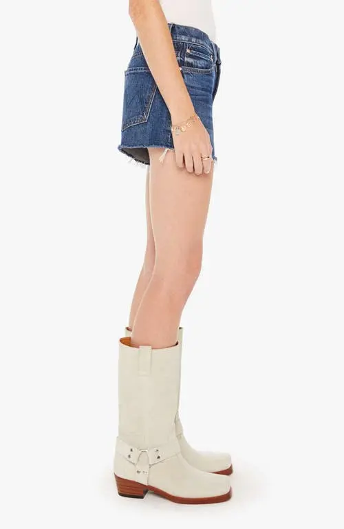 MOTHER The Dodger Frayed Hem Denim Shorts