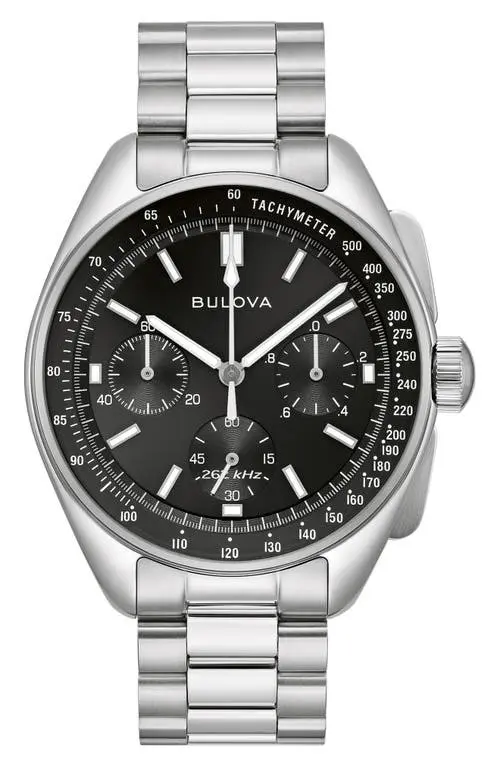 Bulova Lunar Pilot Chronograph Watch - Silverone