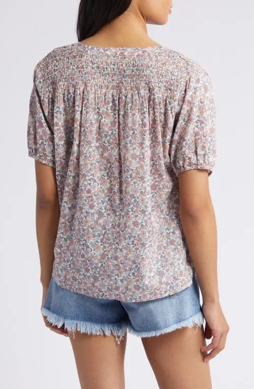 Lucky Brand Floral Print Cotton Top