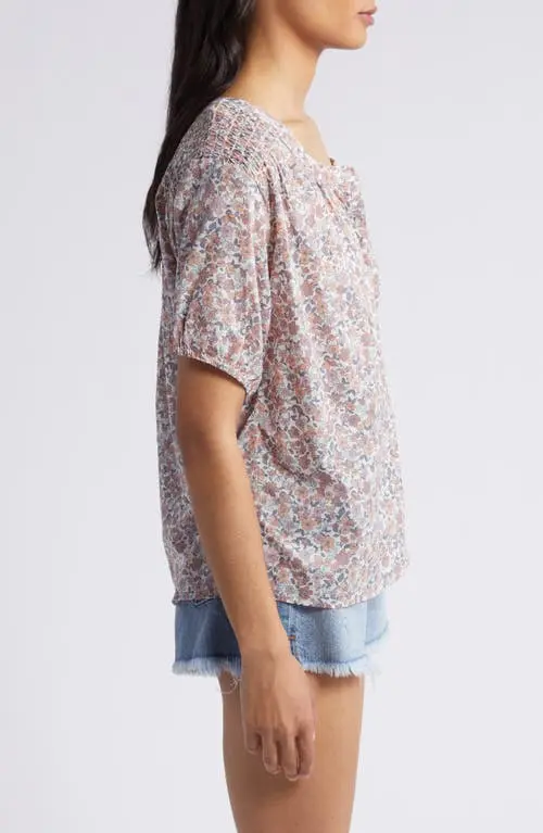 Lucky Brand Floral Print Cotton Top