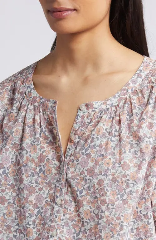 Lucky Brand Floral Print Cotton Top
