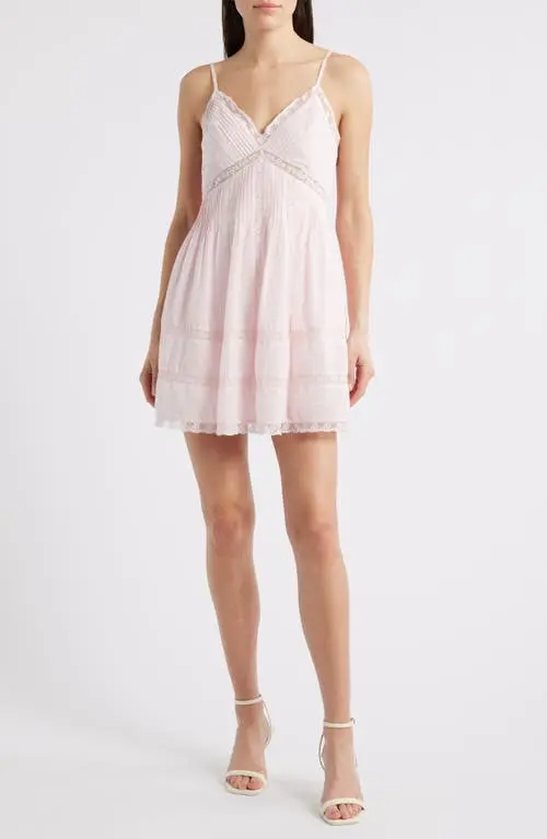 LoveShackFancy Docila Lace & Pintuck Cotton Minidress - Pink