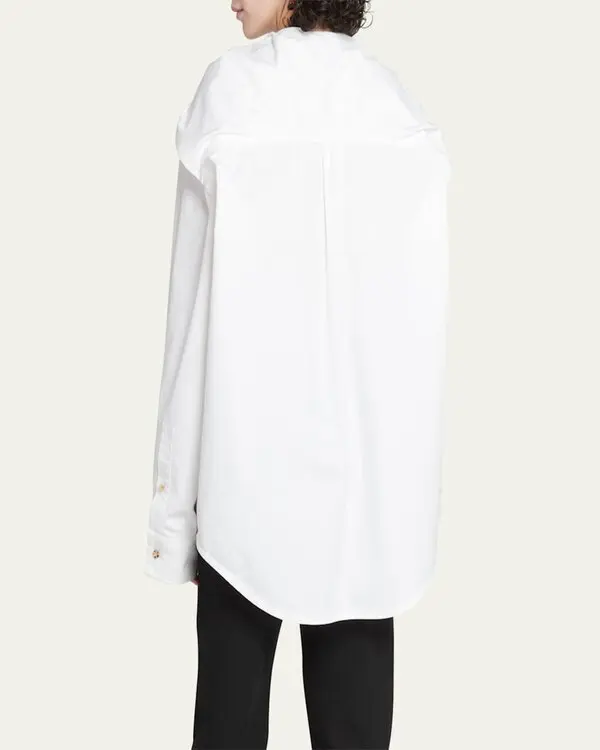 Bottega Veneta Knotted Cotton Canvas Shirt - Bianco