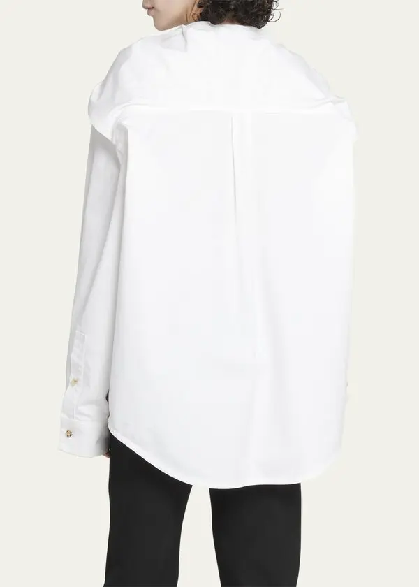 Bottega Veneta Knotted Cotton Canvas Shirt - Bianco