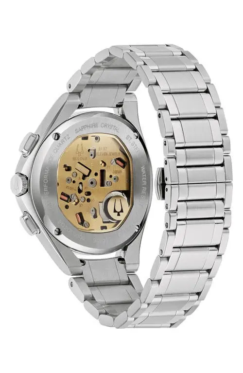 Bulova Curv Bracelet Chronograph Watch - Silverone