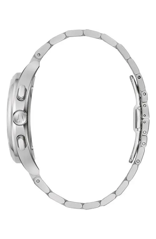 Bulova Curv Bracelet Chronograph Watch - Silverone