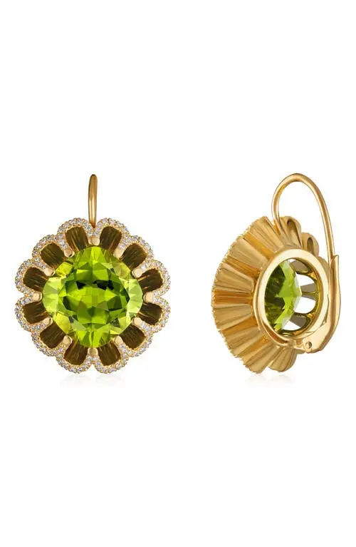 MINDI MOND Floating Peridot And Diamond Drop Earrings