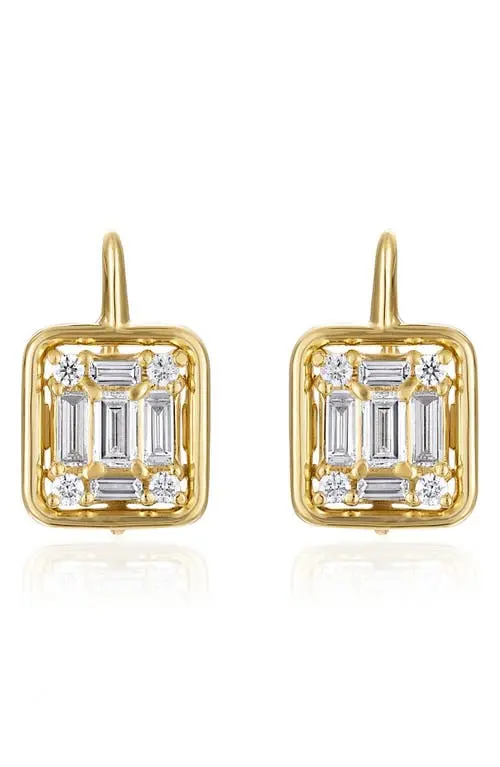 MINDI MOND Clarity Framed Diamond Drop Earrings - 18k Yellow Gold