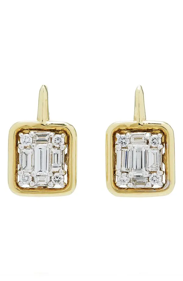 MINDI MOND Clarity Framed Diamond Drop Earrings - 18kyg