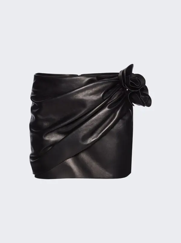 Magda Butrym Draped Leather Mini Skirt - Black