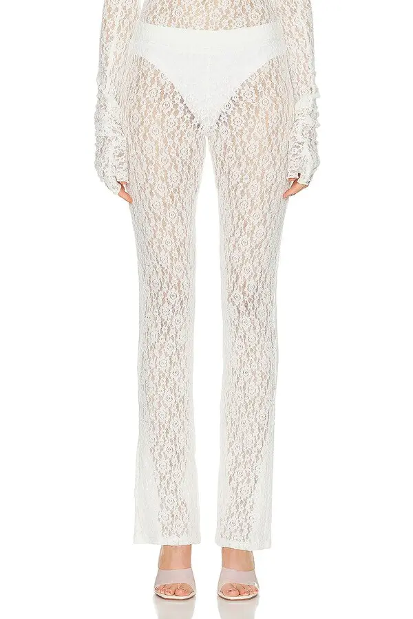 EB DENIM Split Hem Legging In White - Off White