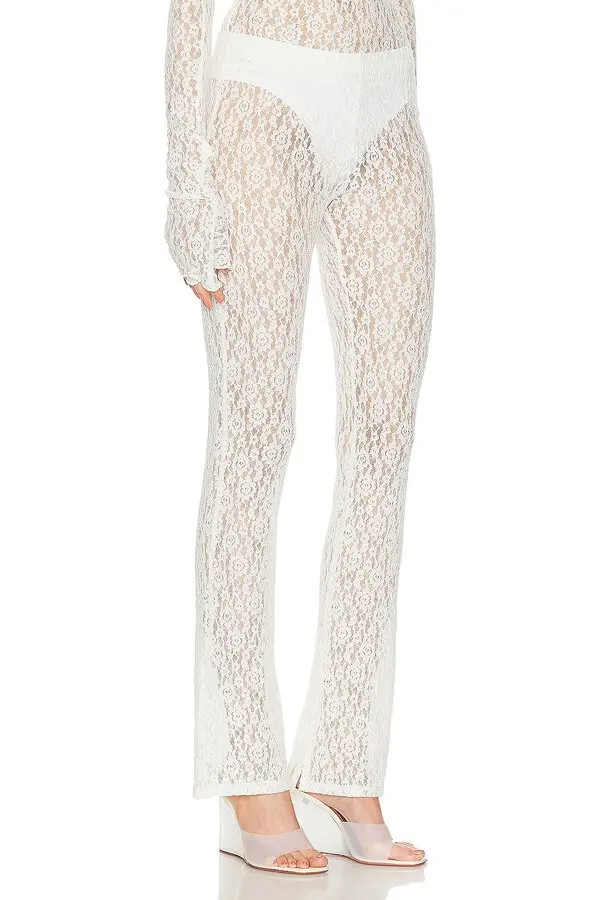 EB DENIM Split Hem Legging In White - Off White