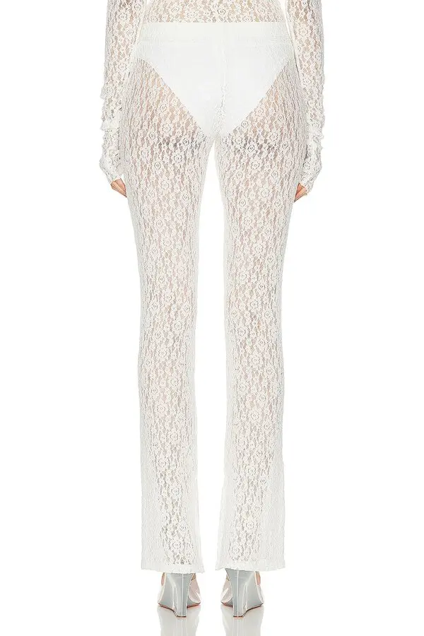 EB DENIM Split Hem Legging In White - Off White
