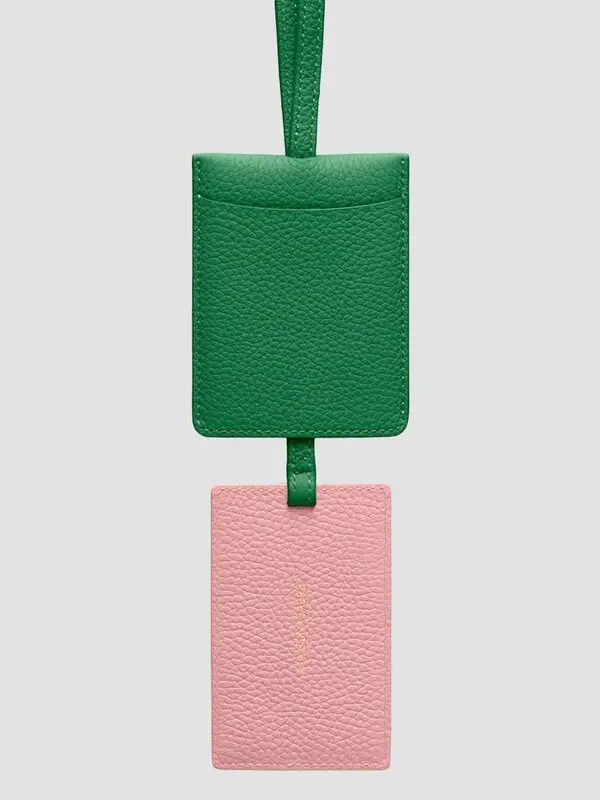 MAISON DE SABRE Leather Id Lanyard Holder - Emerald Lily