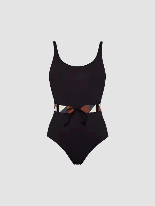ERES Damier Belted One-piece Swimsuit - Ultra